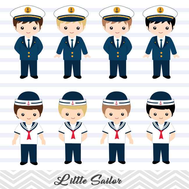 Little Sailor Digital Clip Art, Nautical Party Clipart, 00219 – Tracy ...