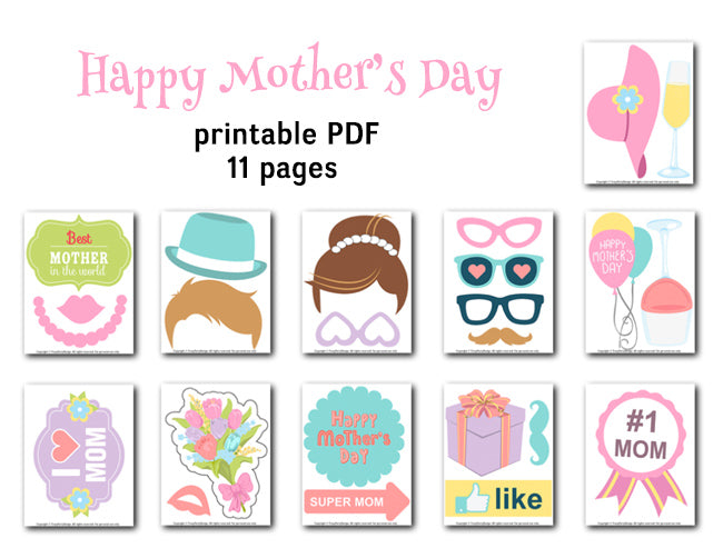 Happy Mother's Day Photo Booth Props, I Love Mom Photo Booth Props ...