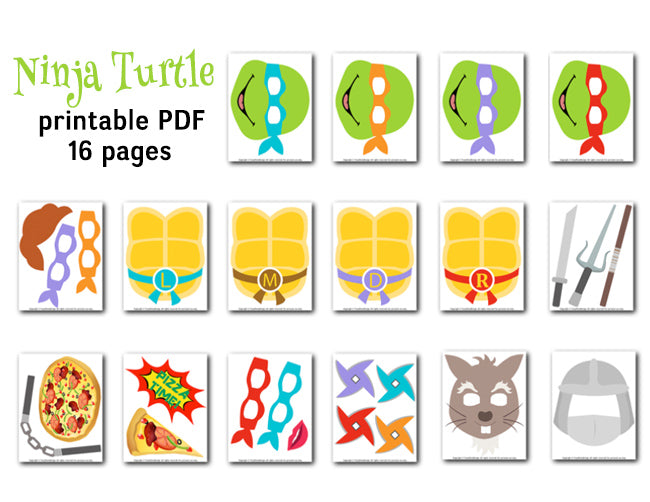 Printable Ninja Turtle Photo Booth Props – Tracy Digital Design