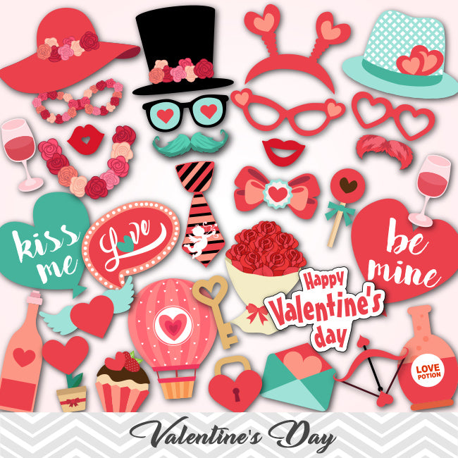 Valentine's Day Photo Booth Props – Tracy Digital Design
