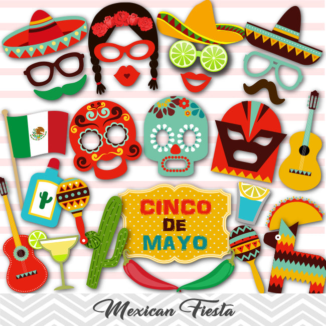 Mexican Fiesta Photo Booth Props, Cinco de Mayo Photo Booth Props ...