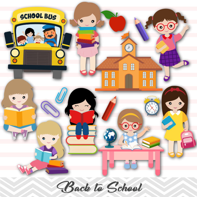 Kids Going To School Clipart