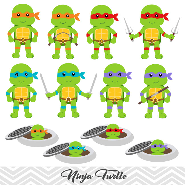 Printable Ninja Turtle Cupcake Toppers