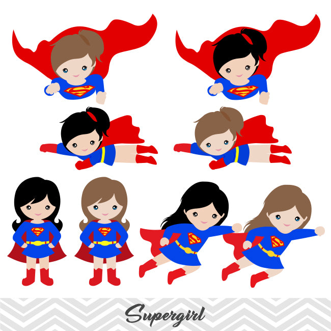 Super Woman Digital Clip Art, Superman Clipart, Supergirl Clipart, 018 ...