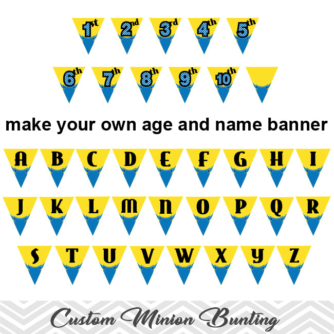 Printable Minion Bunting, Printable Minion Banner, Minion Birthday ...