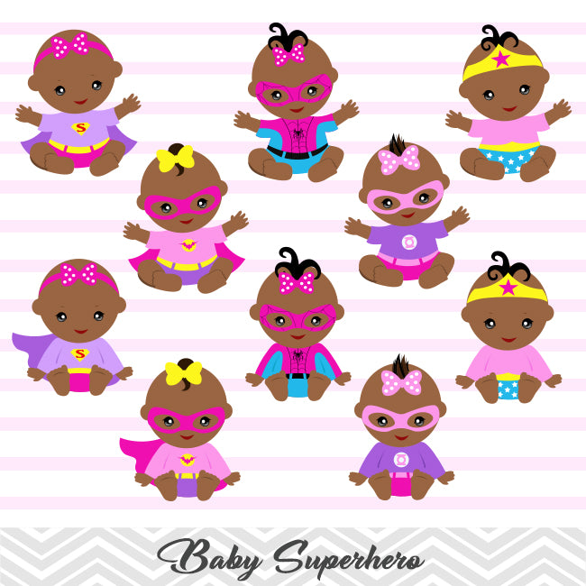 African American Baby Girl Clip Art
