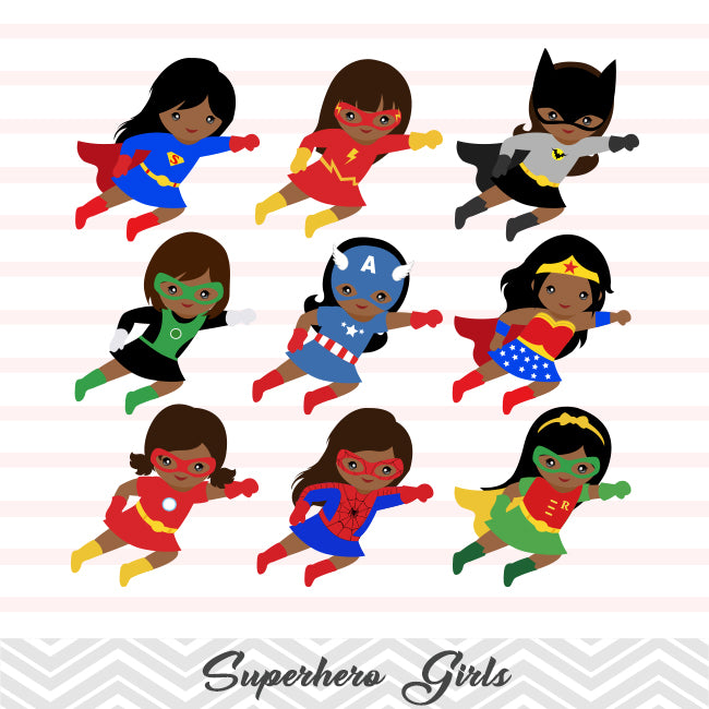 27 African American Superhero Girls Digital Clip Art – Tracy Digital Design