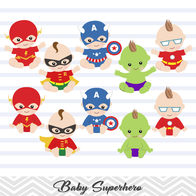 Superhero Baby Boys Clip Art, Baby Boy Superhero Clipart, 00229 – Tracy ...