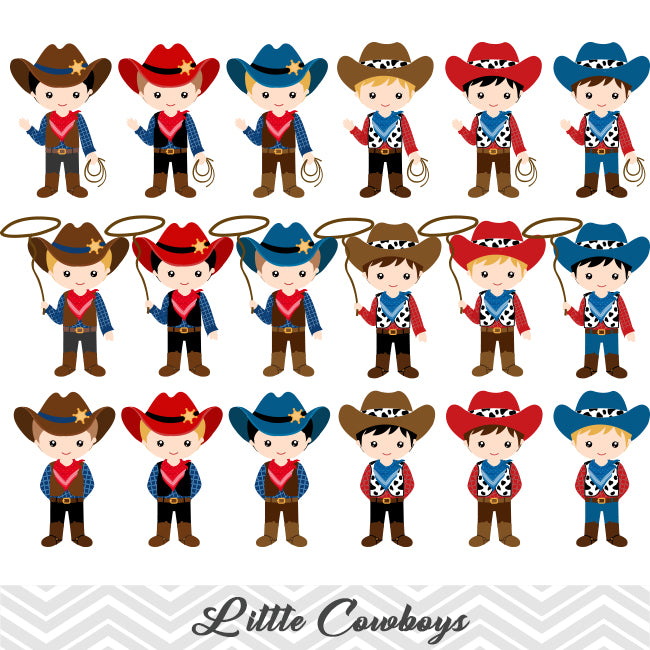 Cowboy Clip Art, Wild West Clipart, Cute Little Boy Cowboy Clipart, 00 ...