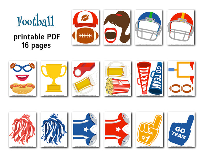 Football Photo Booth Props, Football Game Photo Booth Props – Tracy ...
