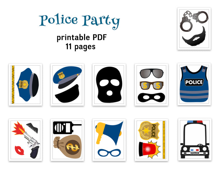 Police Party Photo Booth Props – Tracy Digital Design