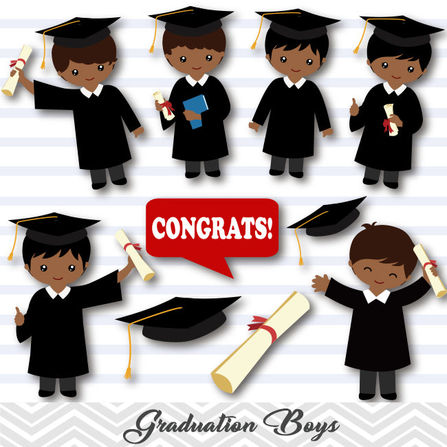 African American Boy Graduation Clip Art, Boys Graduate – Tracy Digital ...