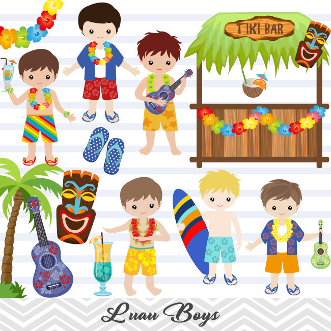 Hawaiian Luau Party Clip Art