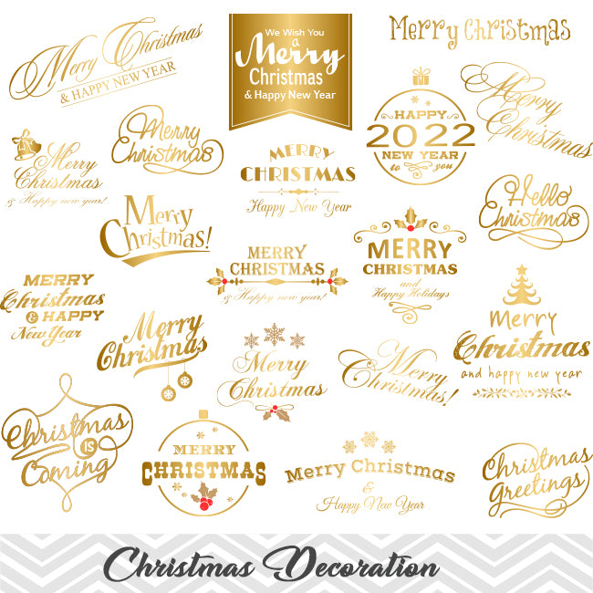Gold Merry Christmas Clipart, Christmas Wording Decoration Clip Art ...