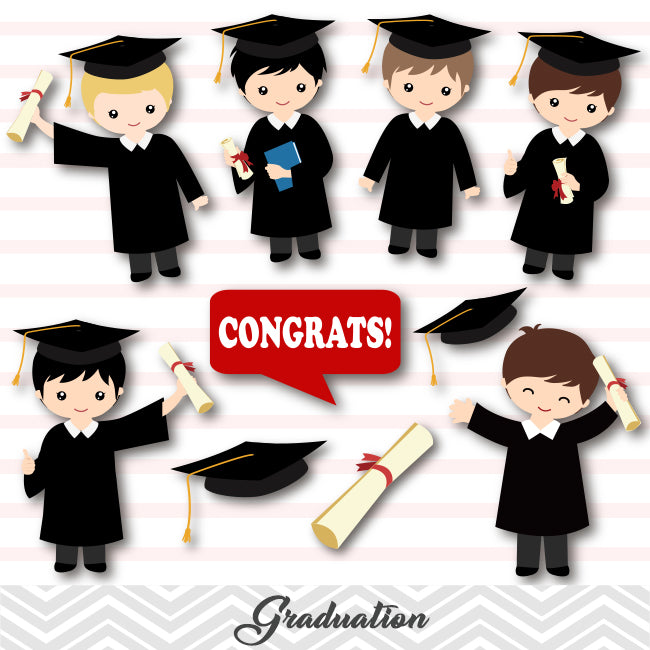 Graduation Boys Clip Art, Boys Graduate, Preschool Kindergarten ...