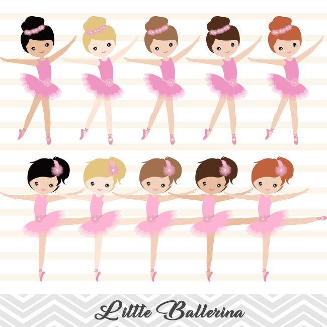 Pink Ballerina Digital Clip Art, Ballet Dancer Girls – Tracy Digital Design