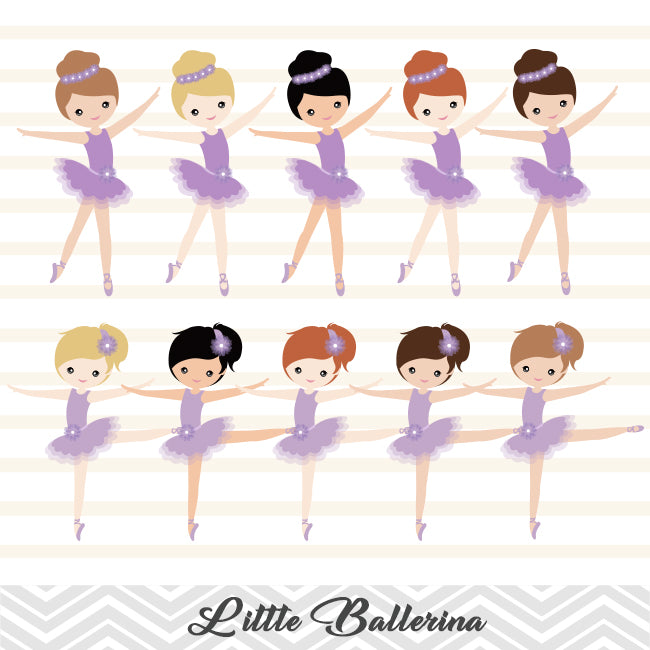 Purple Ballerina Digital Clip Art, Ballet Dancer Girls – Tracy Digital ...