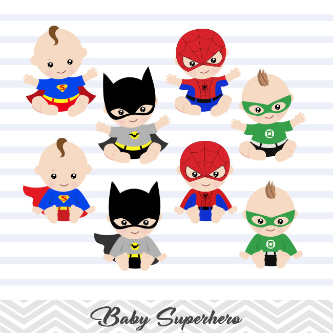 Superhero Baby Boys Clip Art, Baby Boy Superhero Clipart, 00229 – Tracy ...