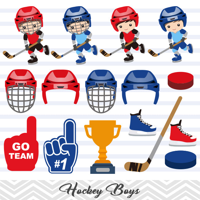 Boys Hockey Digital Clip Art, Sport Boys Hockey Team Clipart – Tracy ...