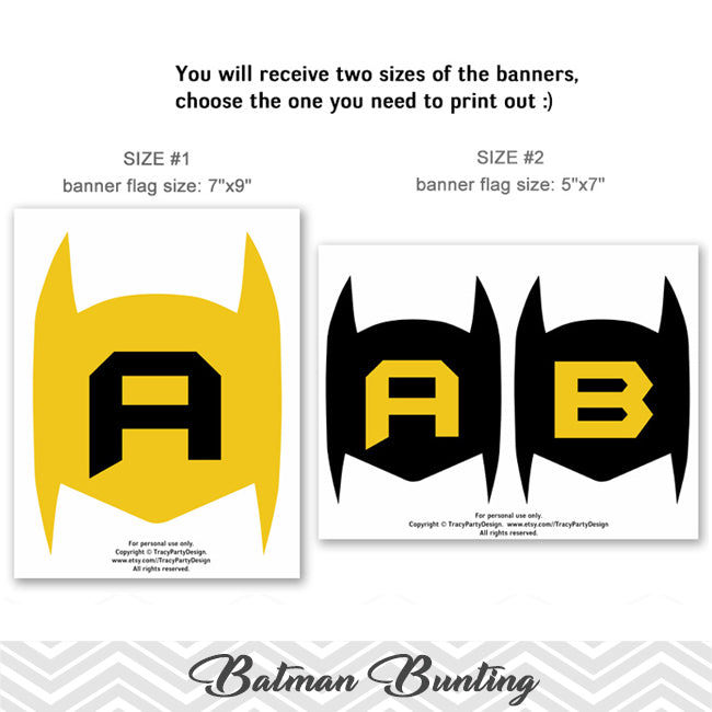 Printable Batman Banner, Digital Batman Bunting, Printable Superhero P ...